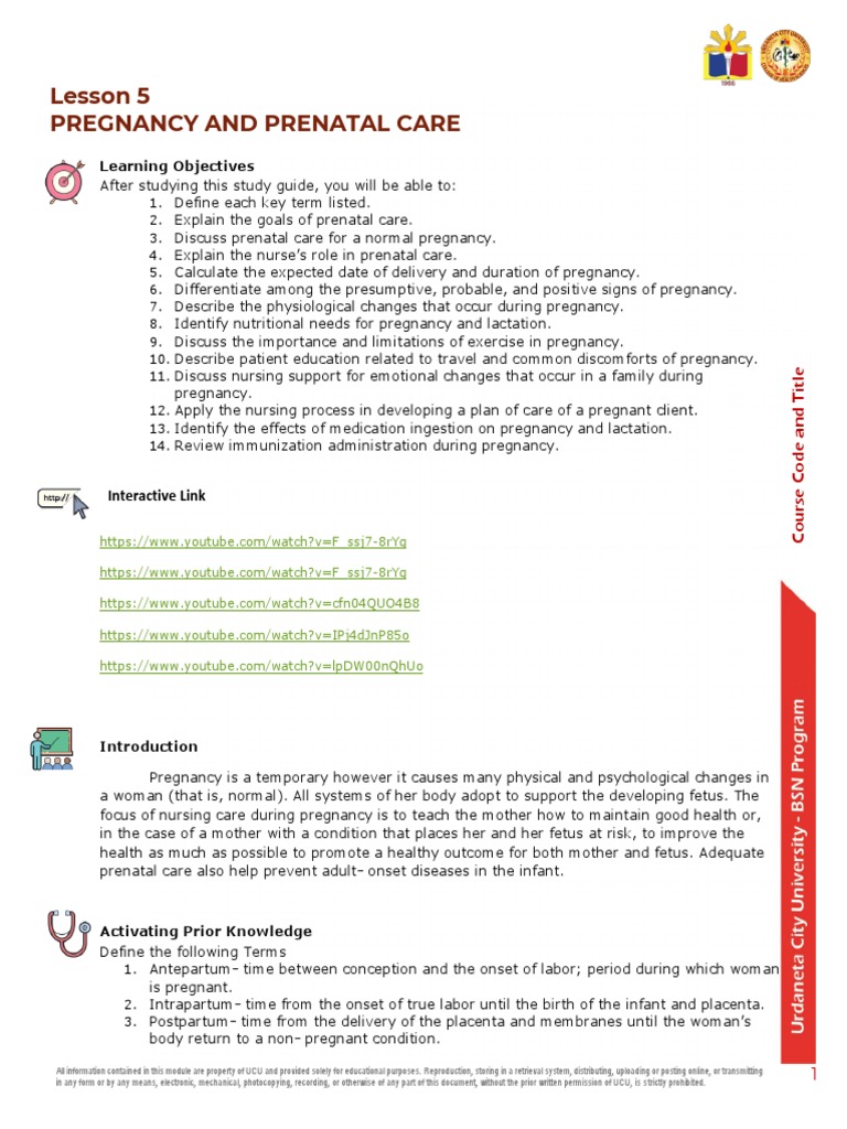 Prenatal Care Guide for Nurses | PDF | Pregnancy | Uterus