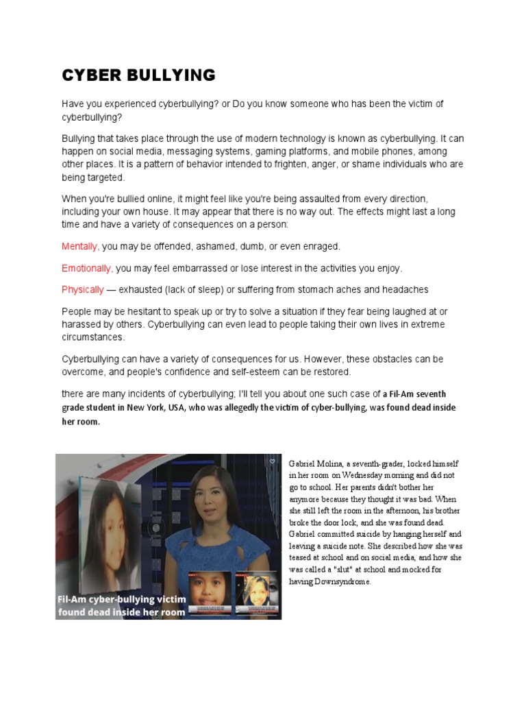 Cyberbullying | PDF | Cyberbullying | Bullying