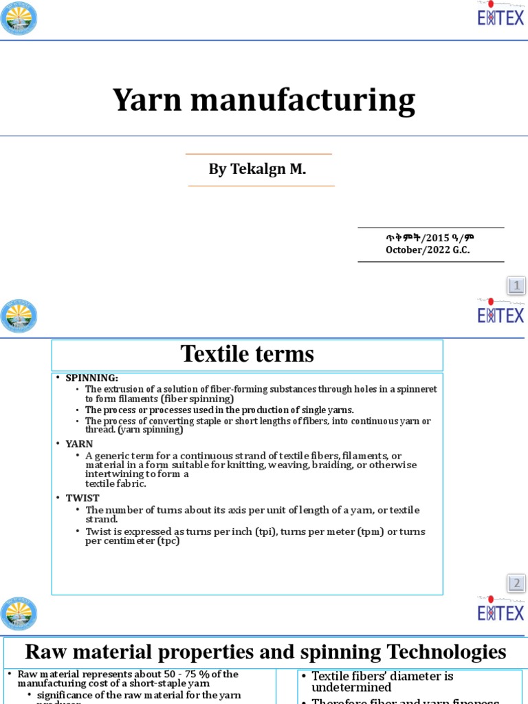 Yarn Manufacturing Processes and Textile Fiber Properties Explained | PDF | Yarn | Textiles