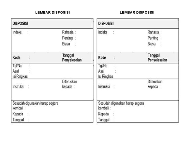 Format Lembar Disposisi | PDF