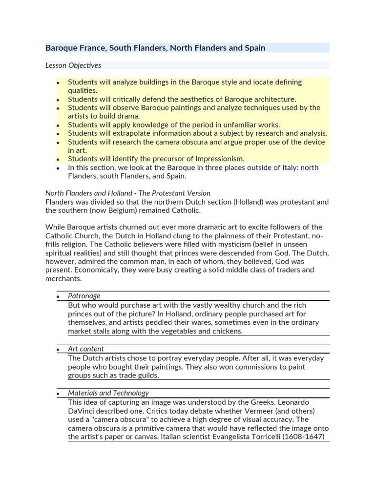 Baroque France Questions | PDF | Rembrandt | Peter Paul Rubens