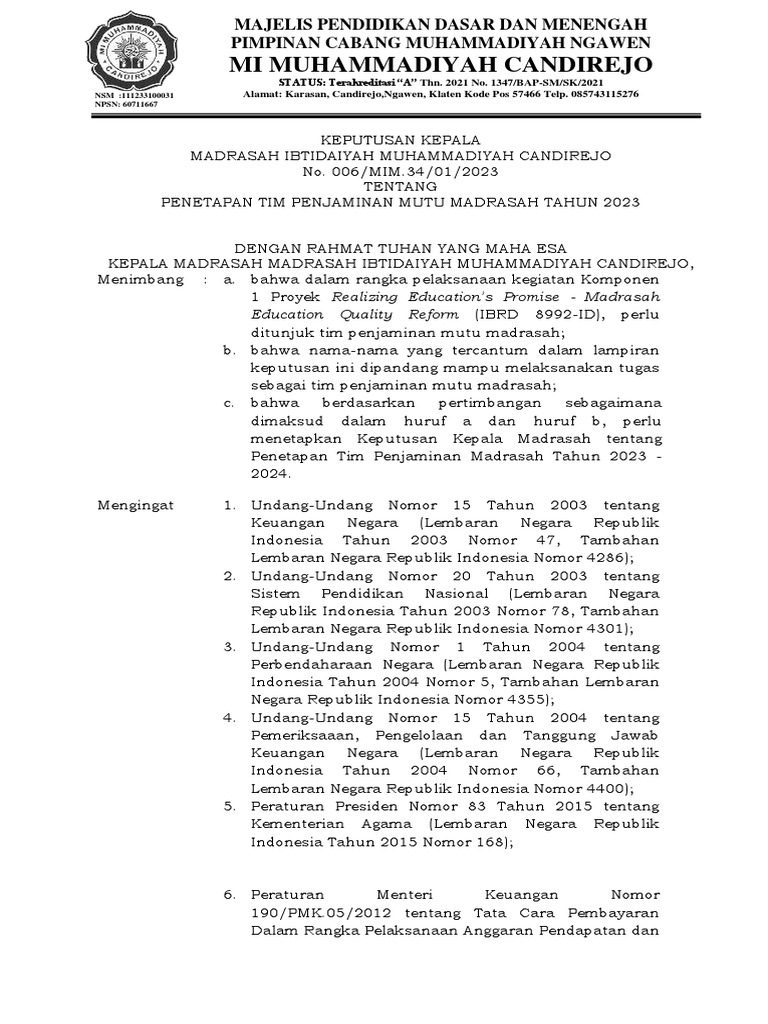 Penjamin Mutu - 2023-2024 | PDF