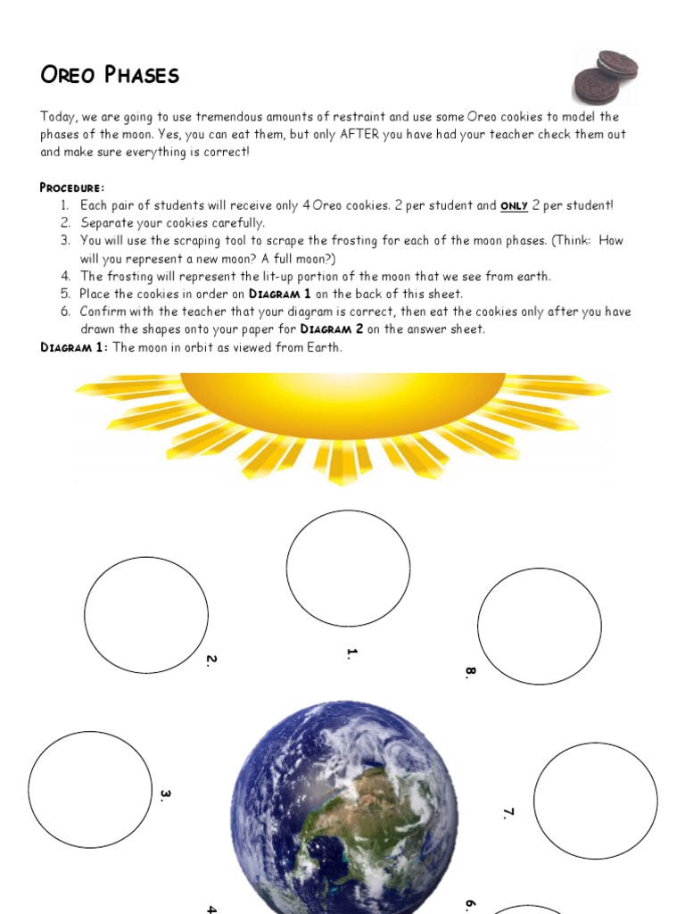 Moon Phase Oreo Lab | PDF | Moon | Planetary Science