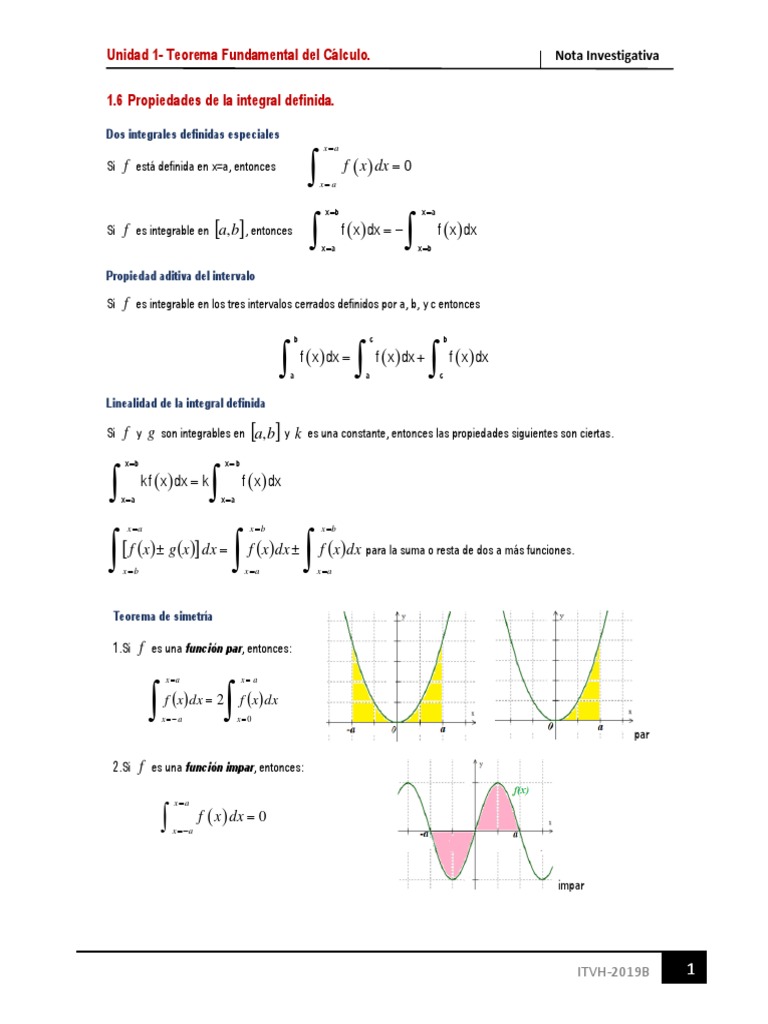 Propiedades de la Integral Definida | PDF | Integral | Física Matemática