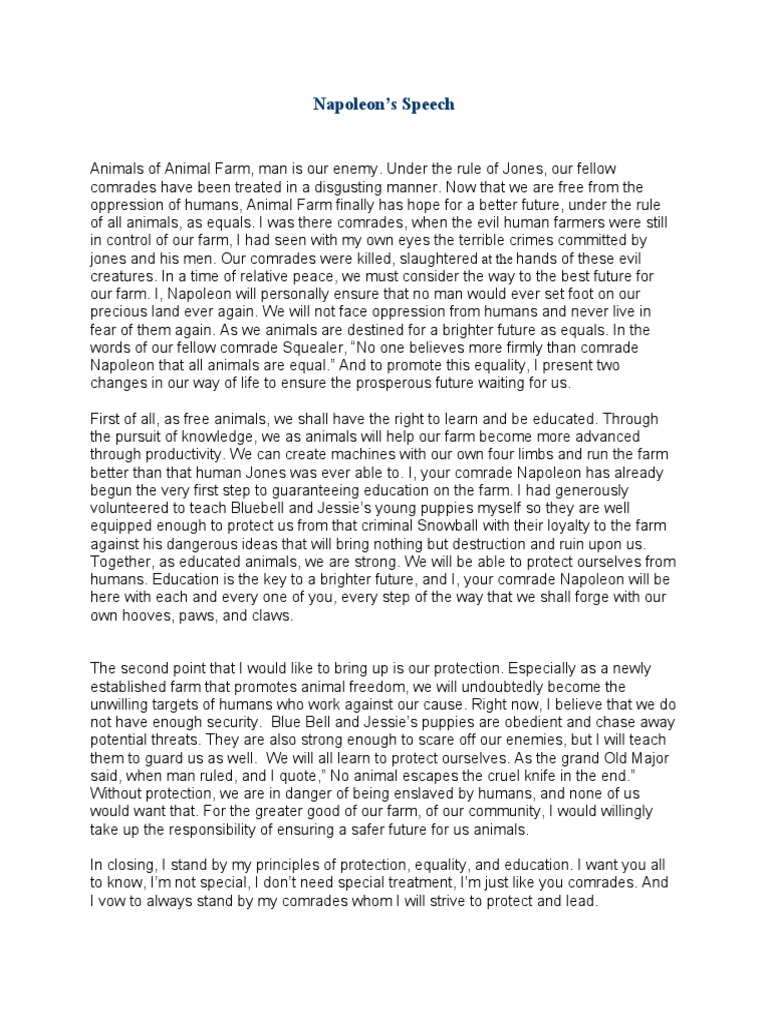 Napoleon's Speech | PDF