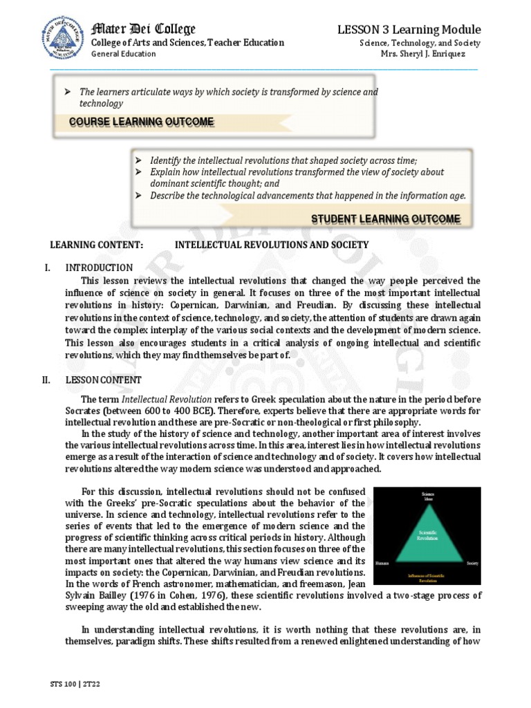 Sts Lesson 3 | PDF | Psychoanalysis | Heliocentrism