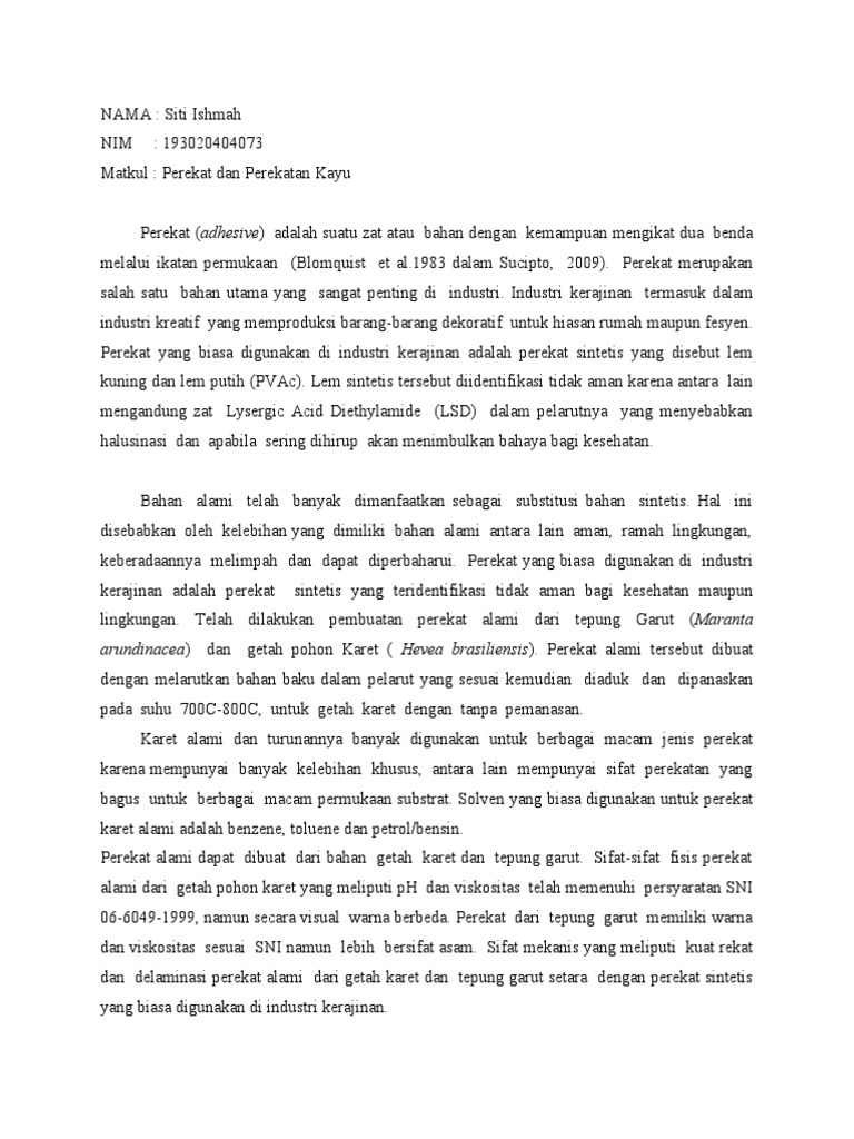 Perekat Alami dari Getah dan Tepung Garut | PDF | Griya & Taman