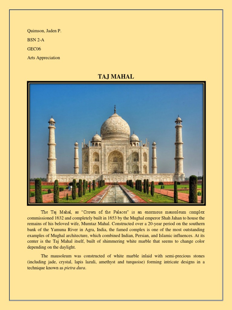 TAJ - MAHAL GEC06 QuimsonBSN2A | PDF