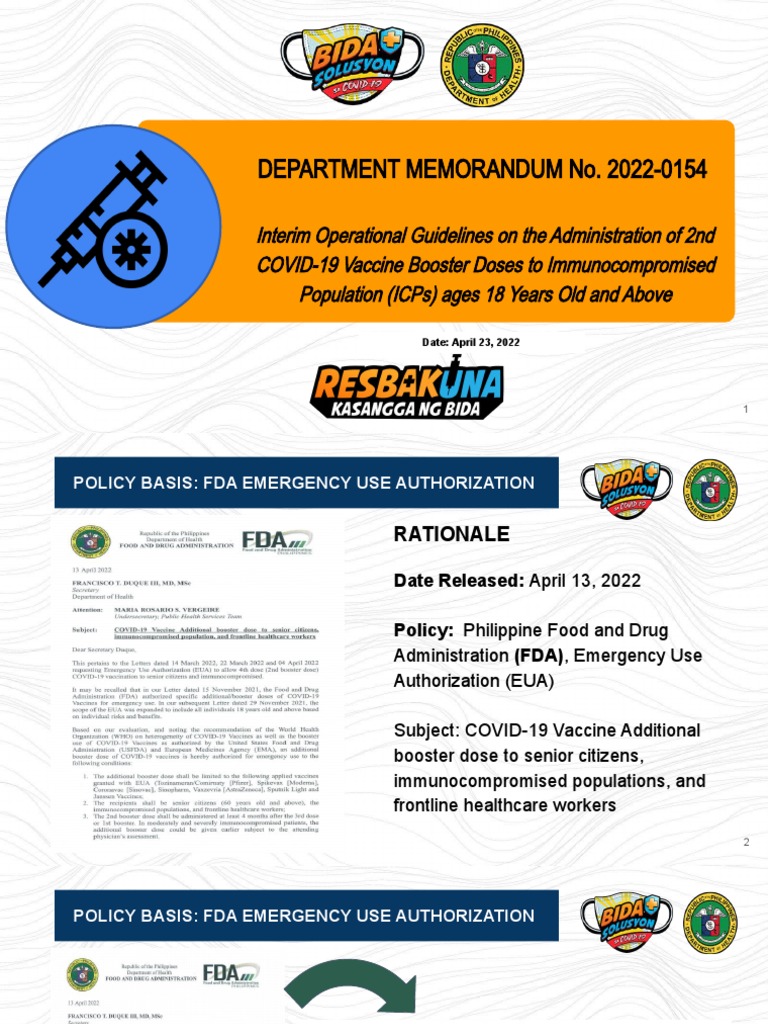 Department Memorandum No. 2022-0154 | PDF | Public Health | Drugs