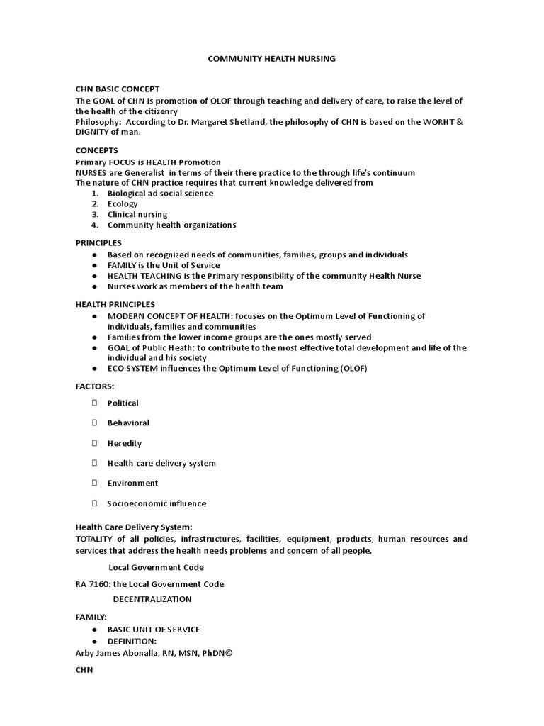 Community Health Nursing Handouts | PDF | Breastfeeding | Tuberculosis