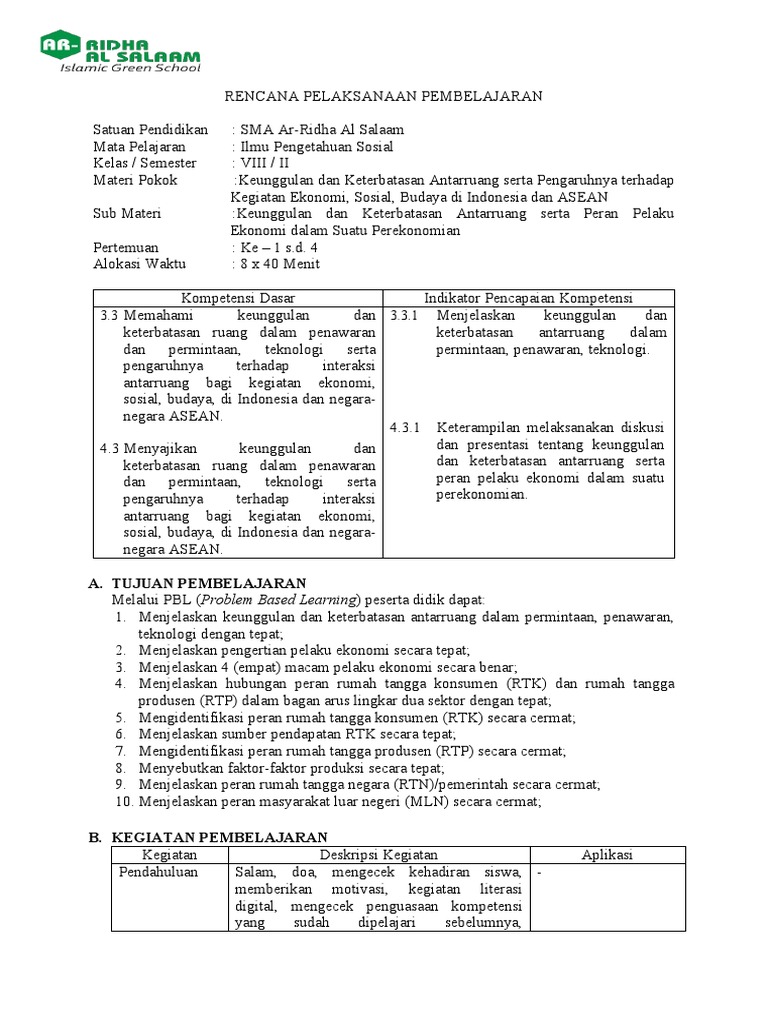 RPP IPS Kelas 8 SMT 2 | PDF