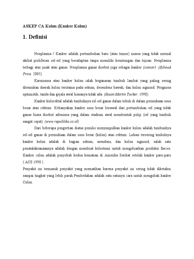 ASKEP CA Kolon Kanker Kolon | PDF