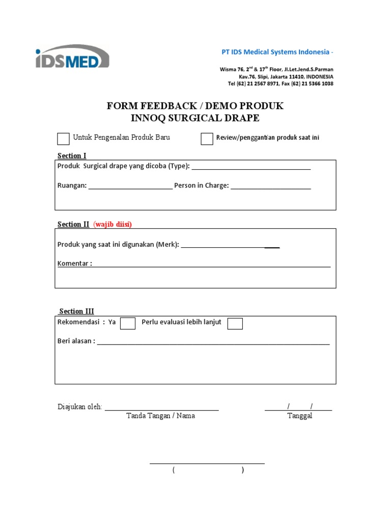 Form Trial InnoQ Surgical Drape | PDF