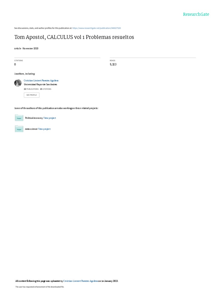 Calculus Apostol T. | PDF | Prueba matemática | Integral