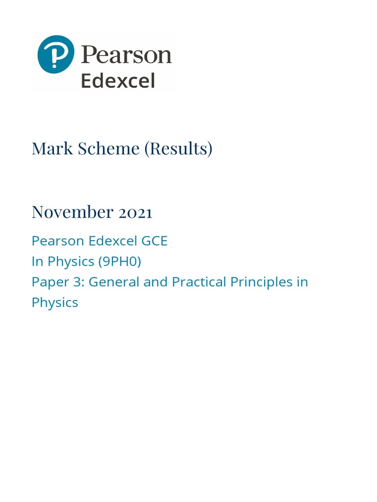 9ph0 03 Ms Nov 2021 Edexcel A Level Physics | PDF | Significant Figures ...