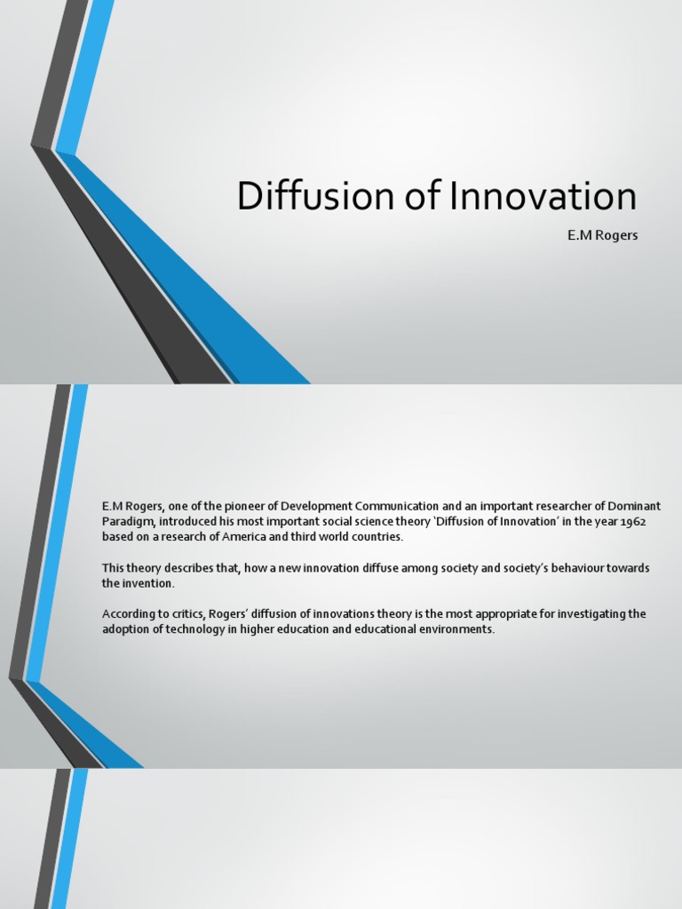 Rogers' Diffusion of Innovation Theory Explained | PDF | Innovation | Social Psychology
