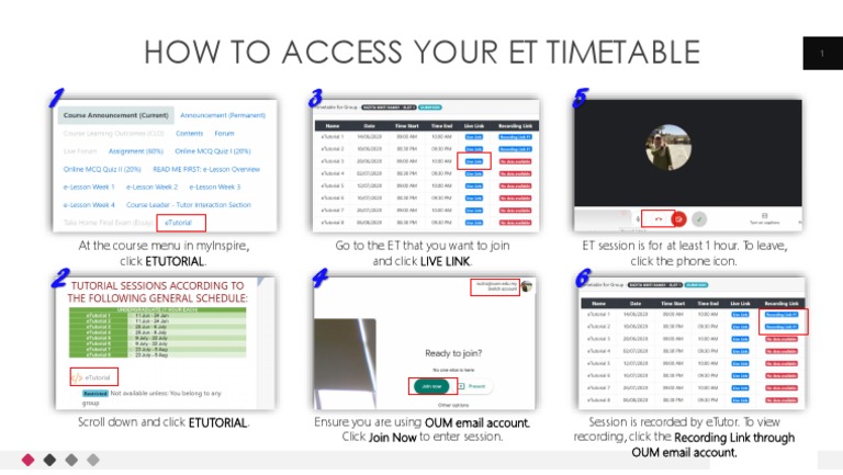 How To Access Your Et Timetable | PDF