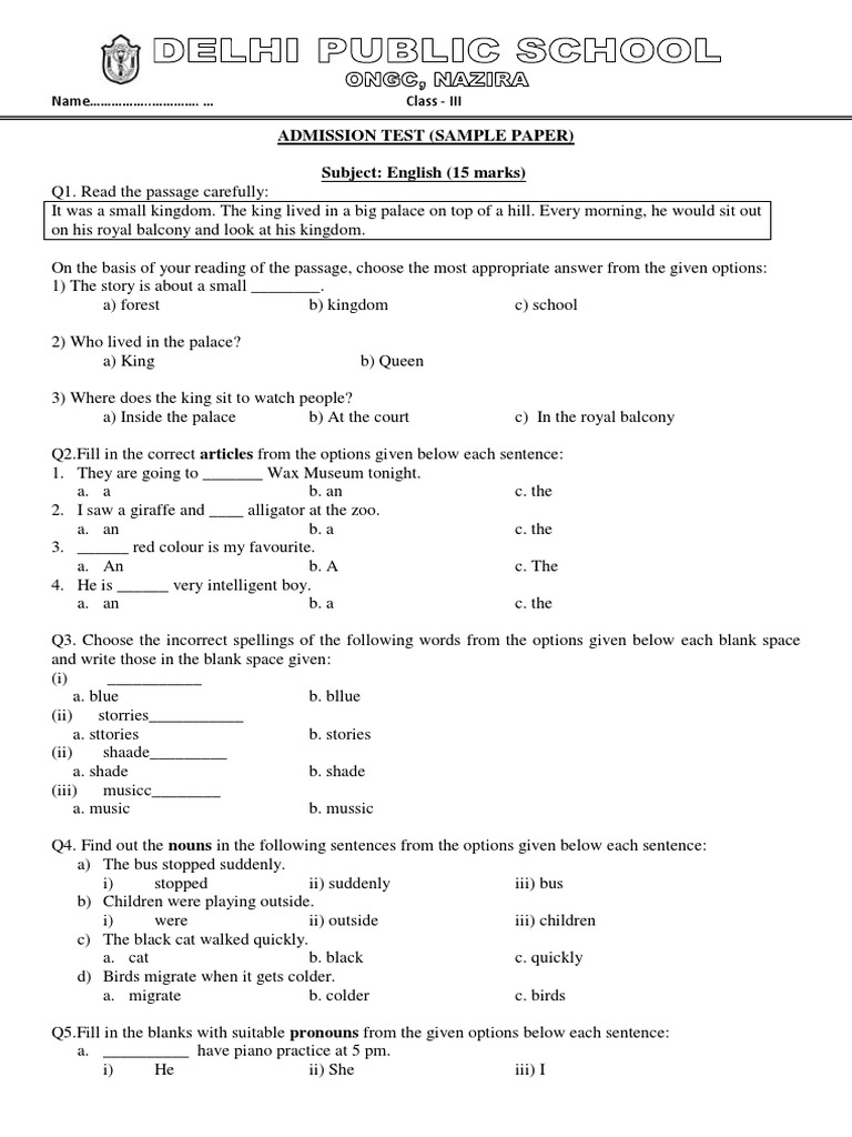 Sample Paper 3 Download Free Pdf Human Communication Cognitive Science