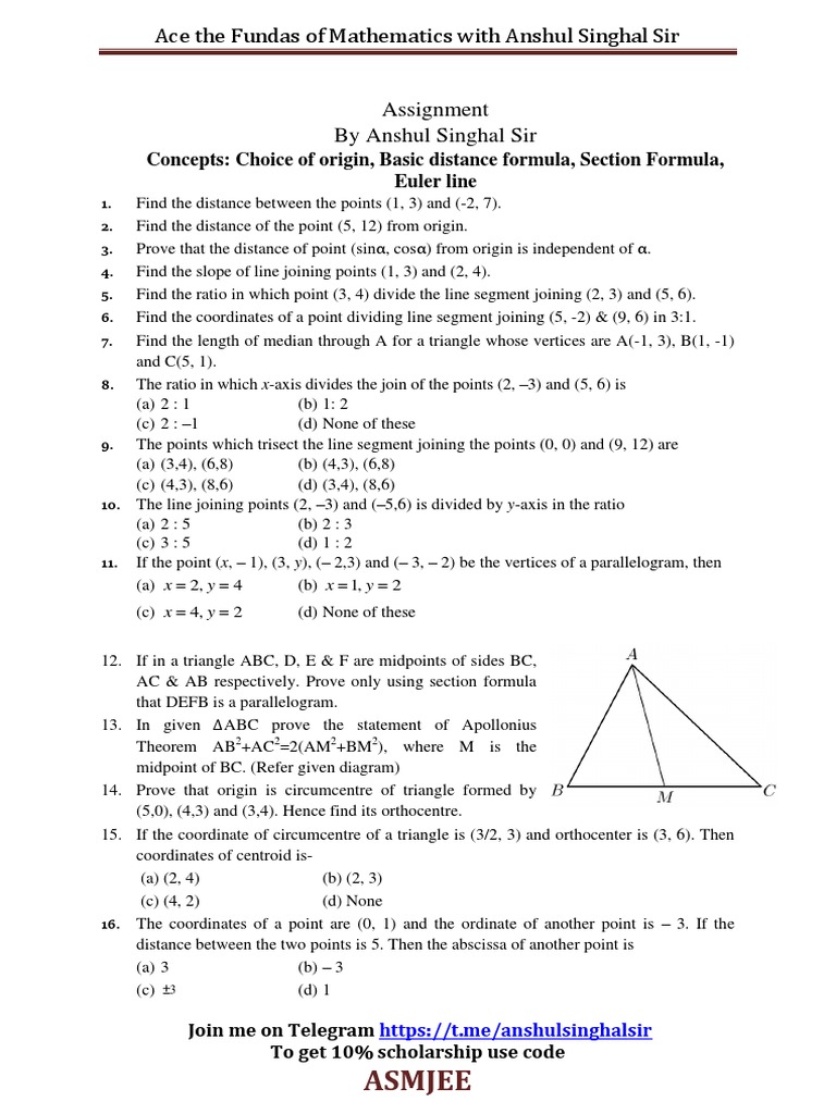 Mathematics Assignment by Anshul Singhal | PDF | Triangle | Classical Geometry