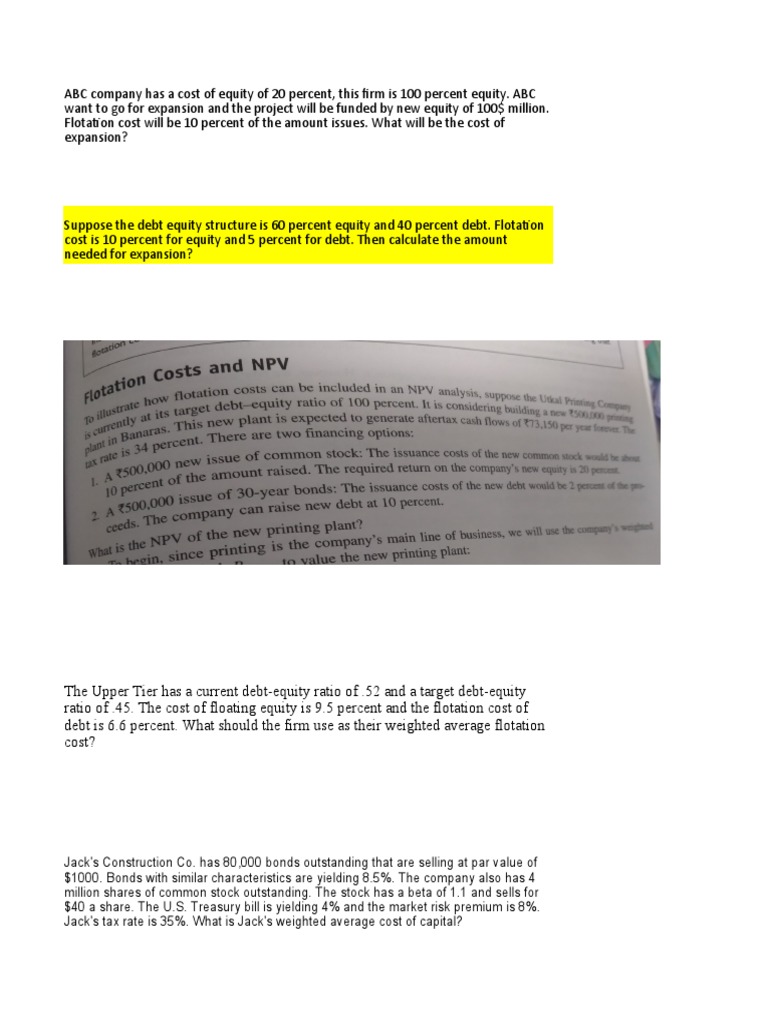 Lecture 6 Examples Pdf Cost Of Capital Stocks