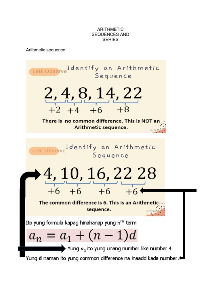 Understanding Arithmetic Sequences, Series, and Other Related Concepts ...