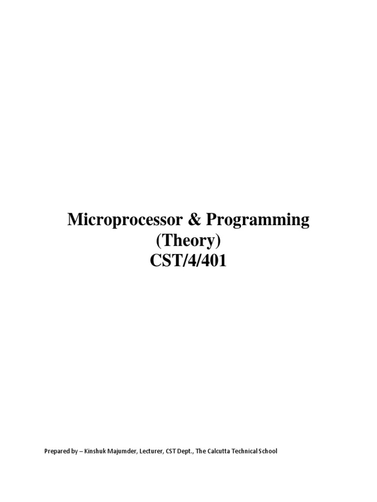 Microprocesror and Programming Theory-KM-S4 | PDF | Assembly Language | Microprocessor