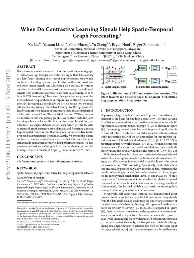 When Do Contrastive Learning Signals Help Spatio-Temporal | PDF ...