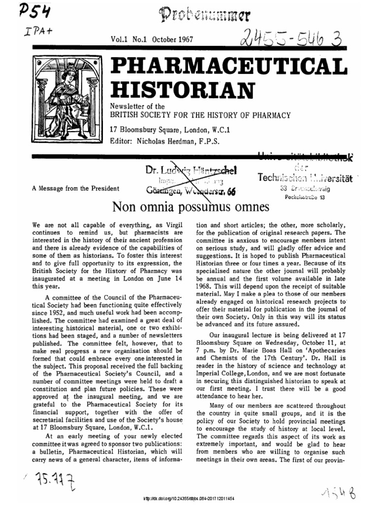 Pharmaceutical - Historian - 1970 Vol.1 No. 6 - Medical and ...