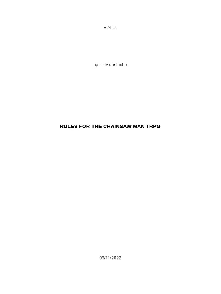 Rules for the Chainsaw Man TRPG - Combat, Stats, Injuries | PDF
