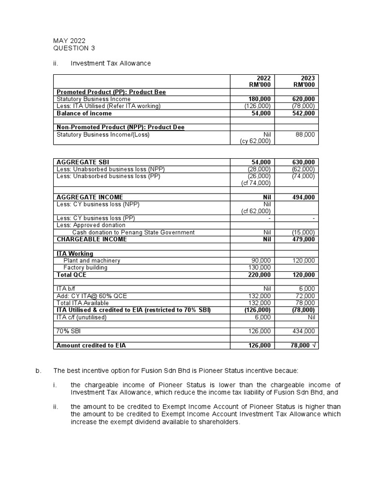 Answer Tax317 Scheme July 2022 | PDF | Expense | Tax Deduction