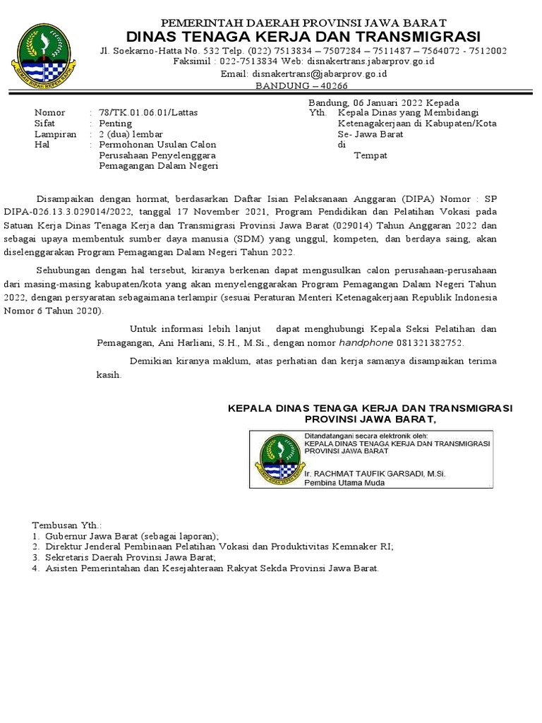 Lattas - Surat Pemberitahuan PDN 2022 - Sign | PDF | Karier & Perkembangan | Bisnis