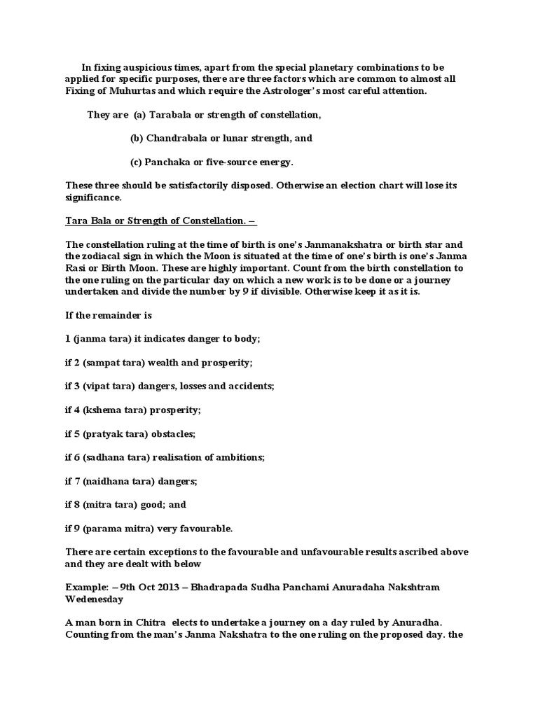 Tara Balam | PDF | Astrology | Hindu Astrology