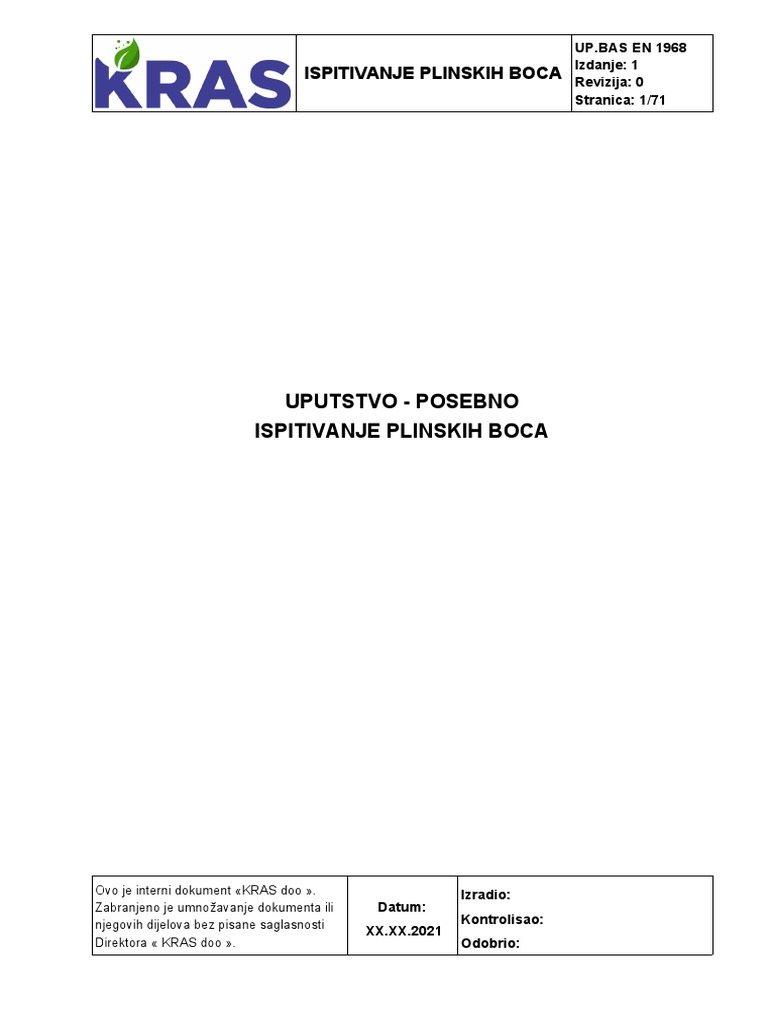 Up - Bas en 1968-03 Ispitivanje Plinskih Boca | PDF