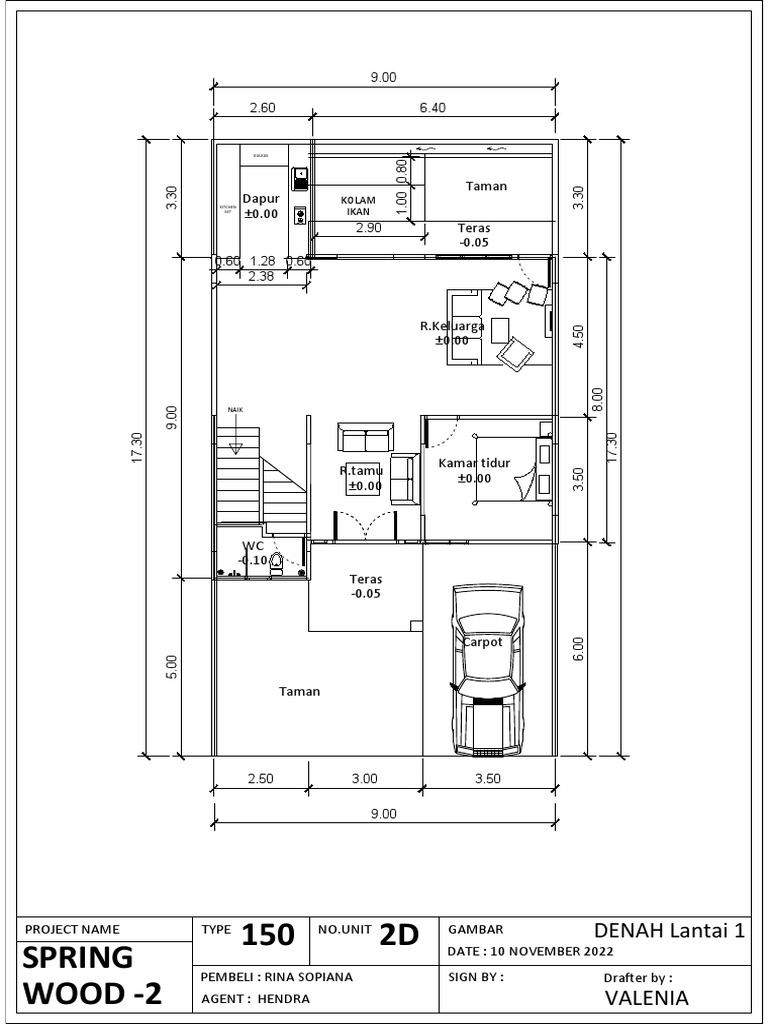 150 2D Spring Wood - 2: DENAH Lantai 1 | PDF