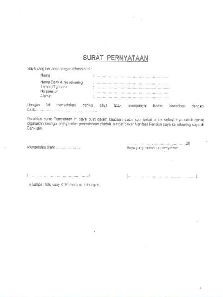 Surat Pernyataan Pinjaman | PDF