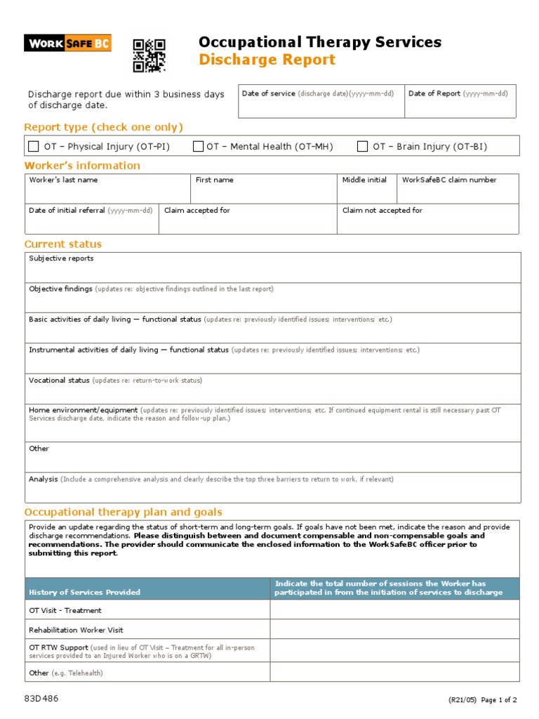 Ot Discharge | PDF | Occupational Therapy | Health Care