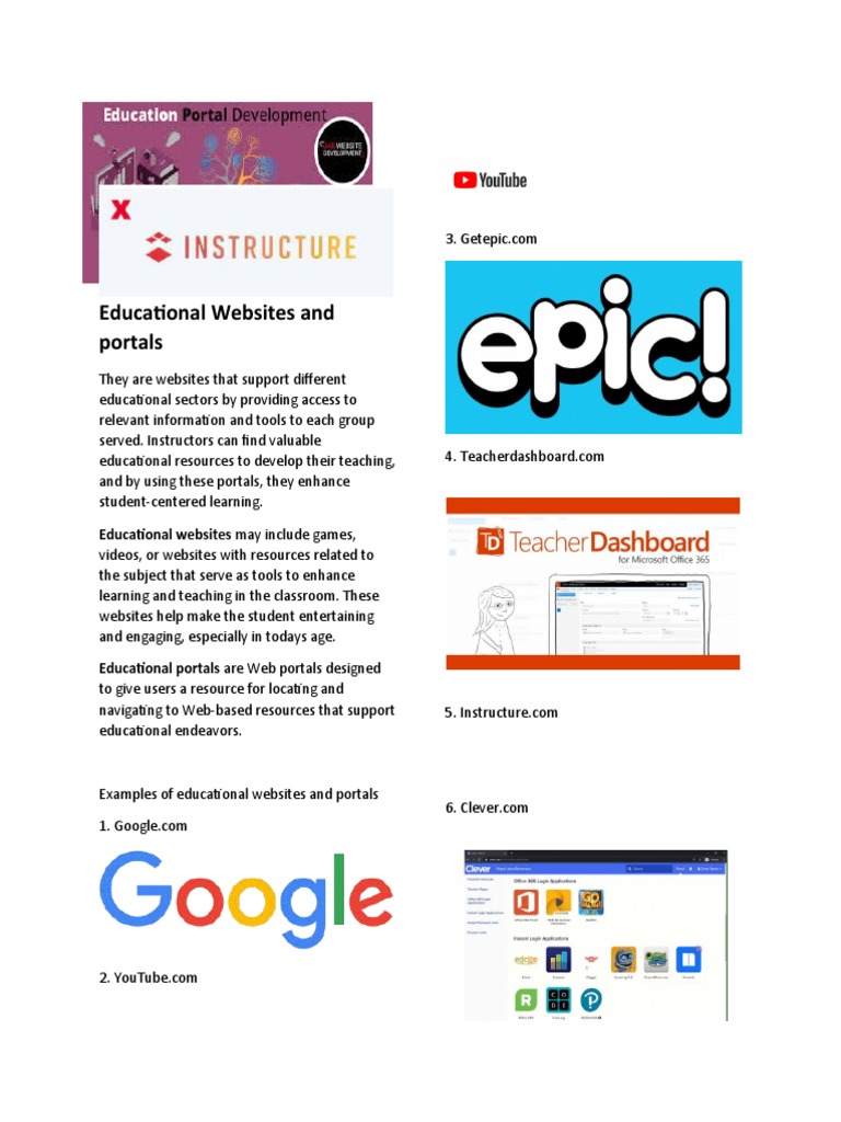 Educational Websites and Portals | PDF