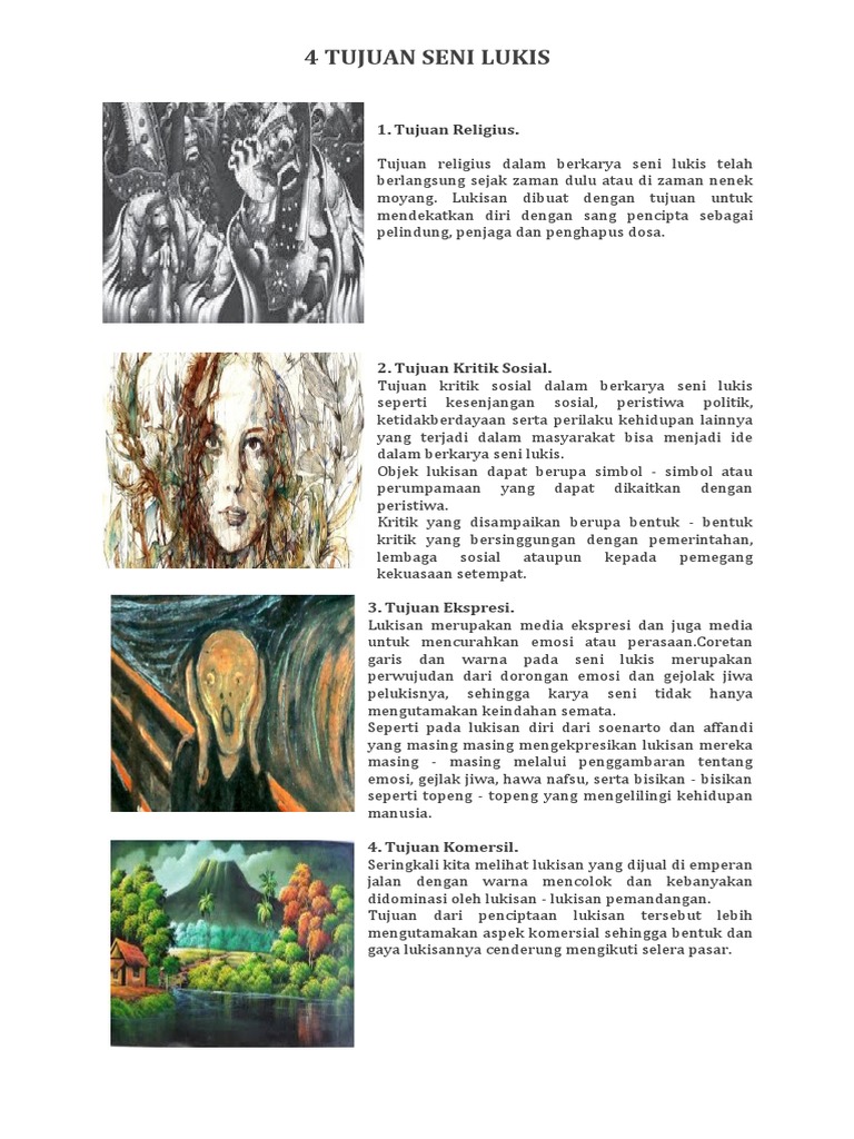 4 Tujuan Seni Lukis | PDF | Seni