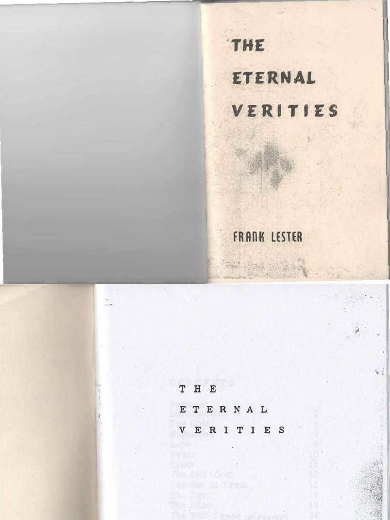 Frank Lester (Lester Levenson) - The Eternal Verities OCR | PDF ...
