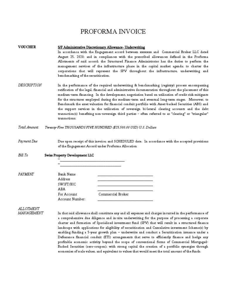 Proforma Invoice Template | PDF