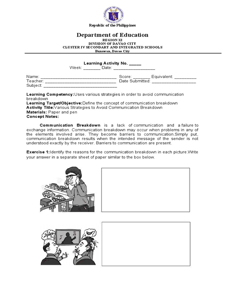 Learning-Activity-Sheet Week 3 (Oral Com) | PDF | Communication | Body ...