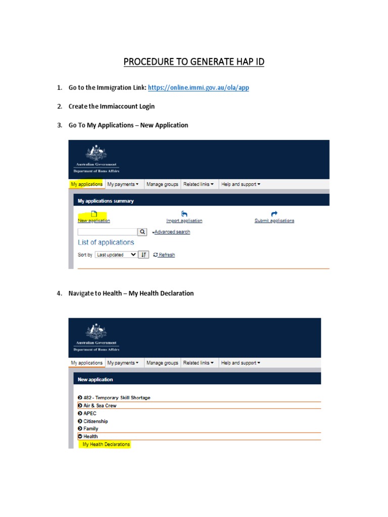 How To Generate HAP ID | PDF