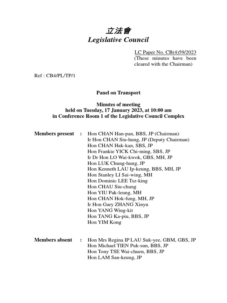 Legco Paper 3 | PDF | Transport | Public Transport