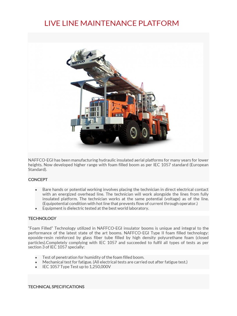 Live Line Maintenance Platforms Overview | PDF | Technology & Engineering