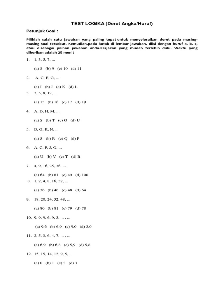 Soal Test Logika | PDF