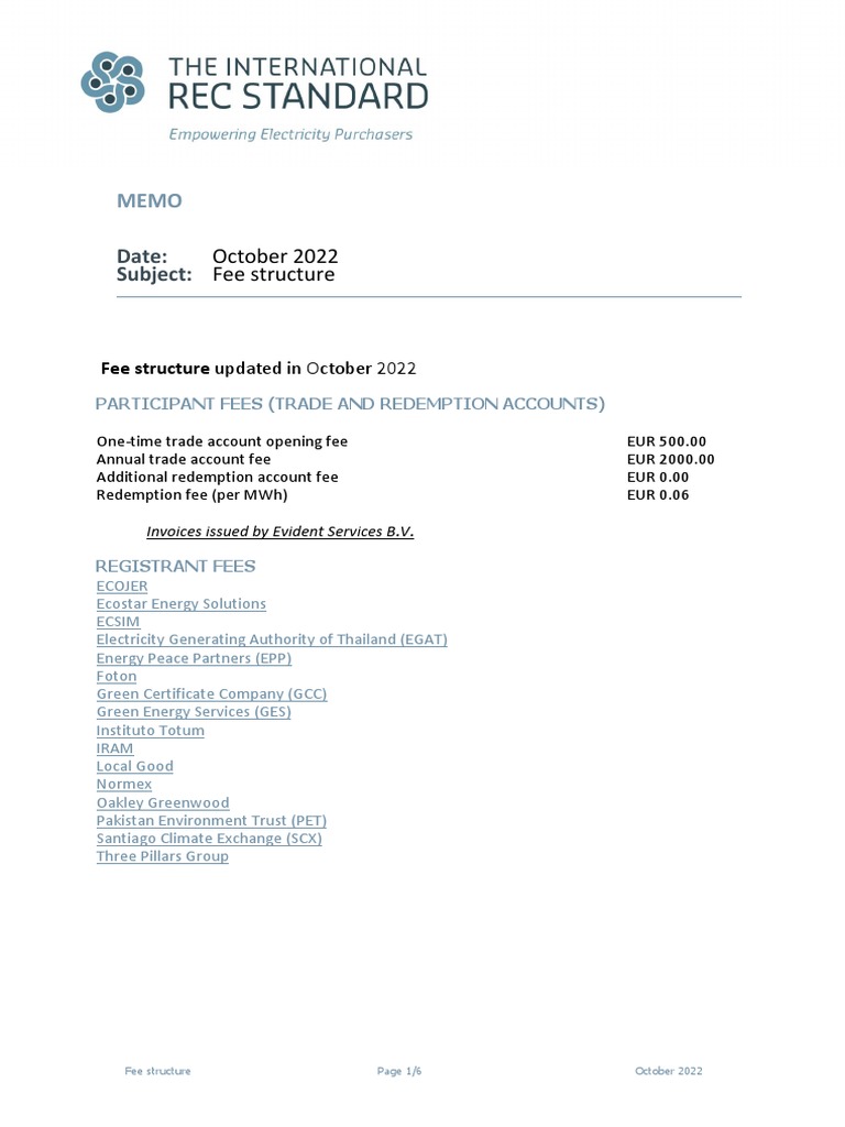 Fee Structure 2022 - V1.4 | PDF | Fee | Economies