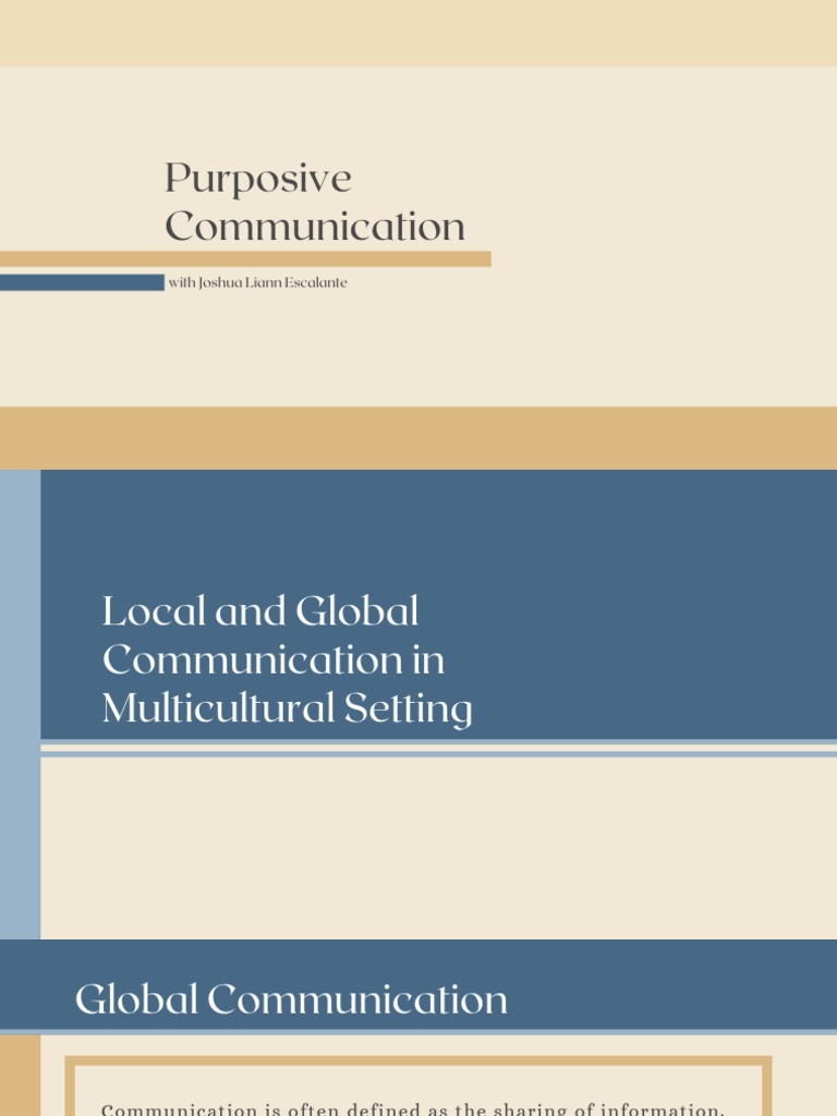 Local and Global Communication in Multicultural Setting | PDF ...