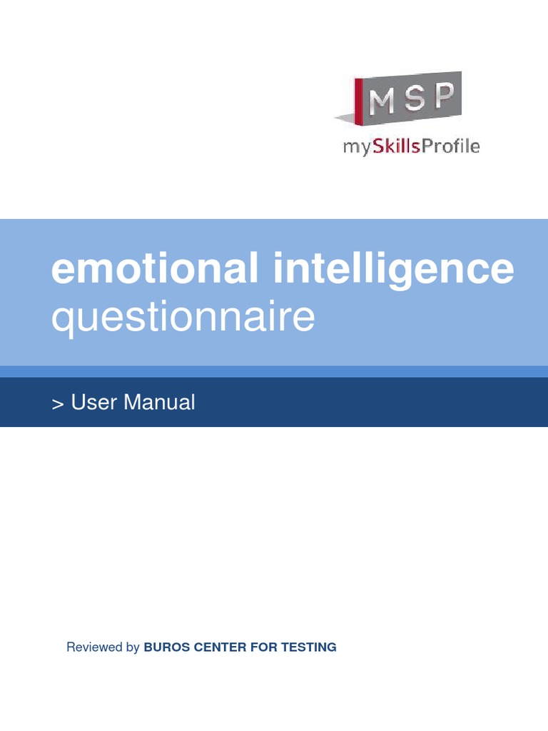 EIQ16 Emotional Intelligence Questionnaire User Manual | Download Free PDF | Emotional ...
