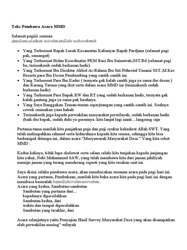 Teks MC MMD | PDF