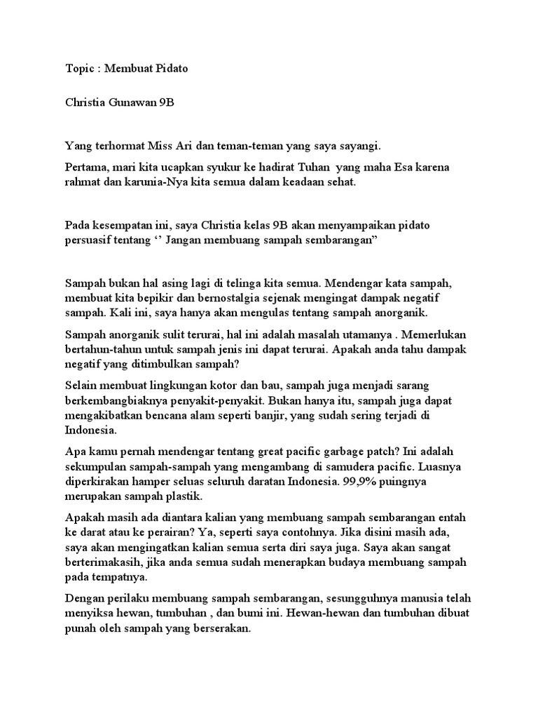 Teks Pidato 9B | PDF